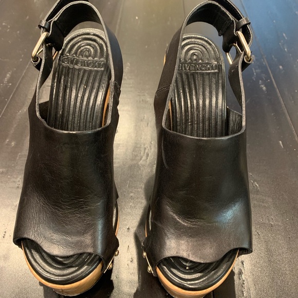 Givenchy | Shoes | Givenchy Wood Platform Heels In Black | Poshmark